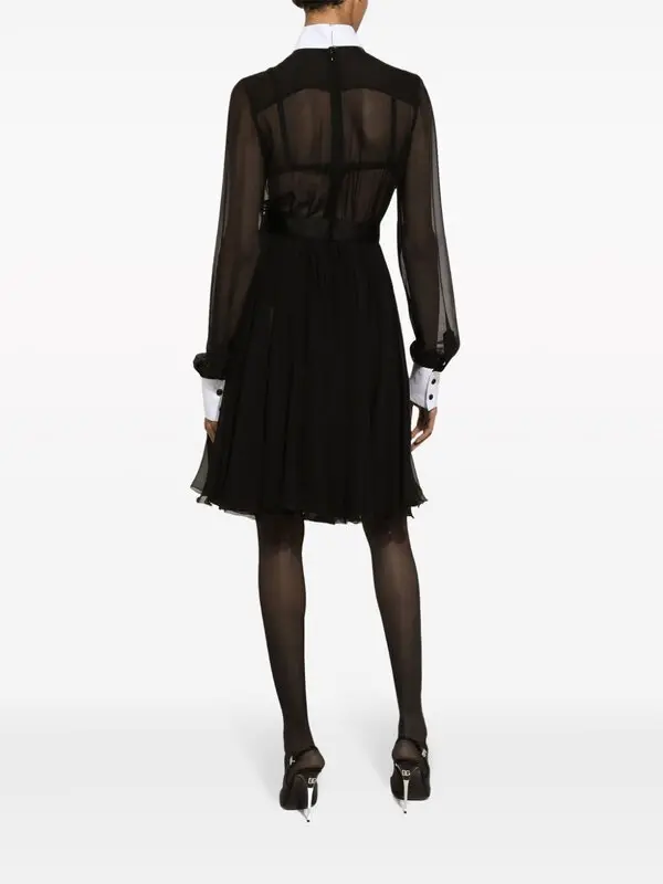 Dolce & Gabbana Bib-collar Silk-blend Shirt Dress