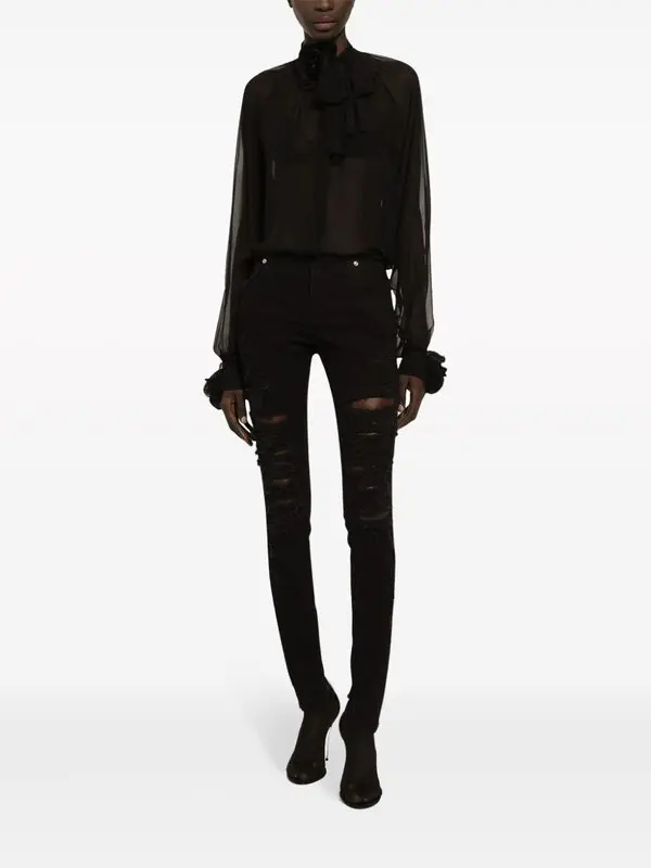 Dolce & Gabbana Floral-appliqué Blouse