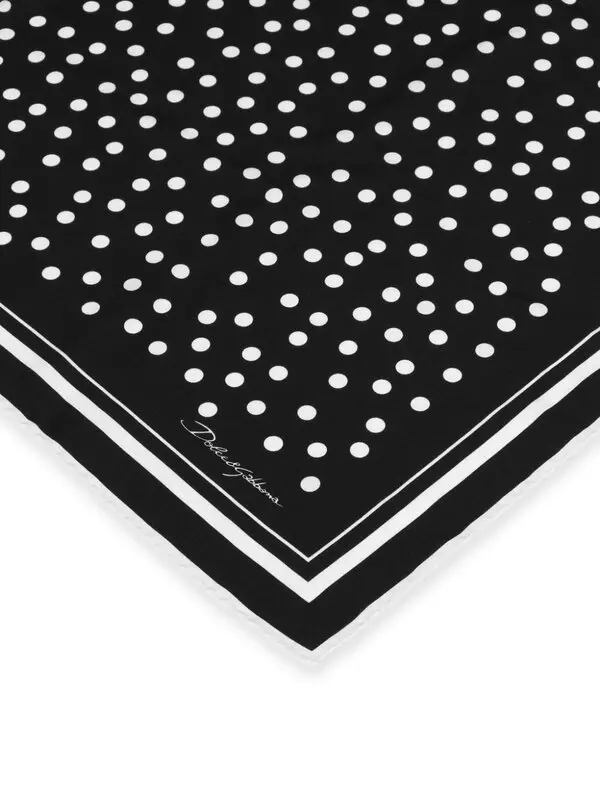 Dolce & Gabbana Polka Dot-print Silk Scarf - Black