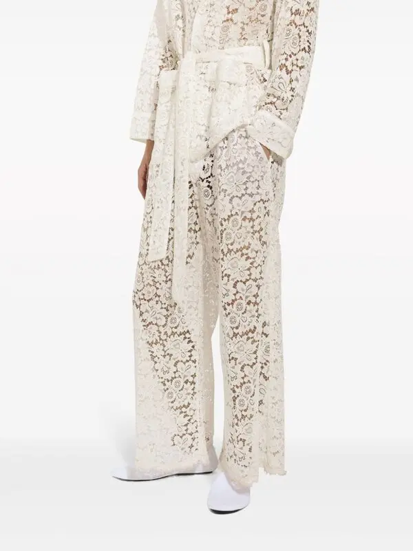 Dolce & Gabbana Wide-leg Floral-lace Trousers
