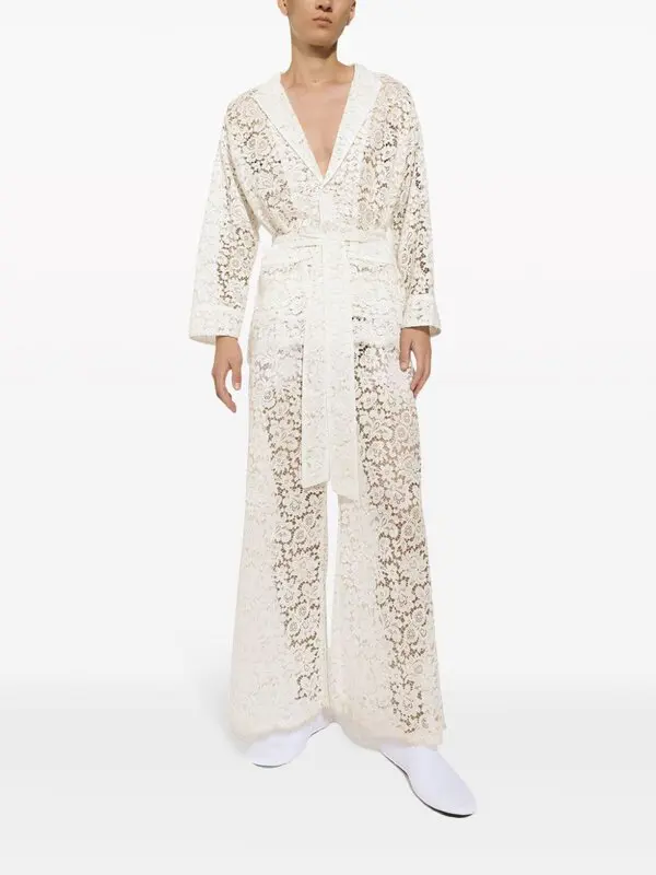 Dolce & Gabbana Wide-leg Floral-lace Trousers