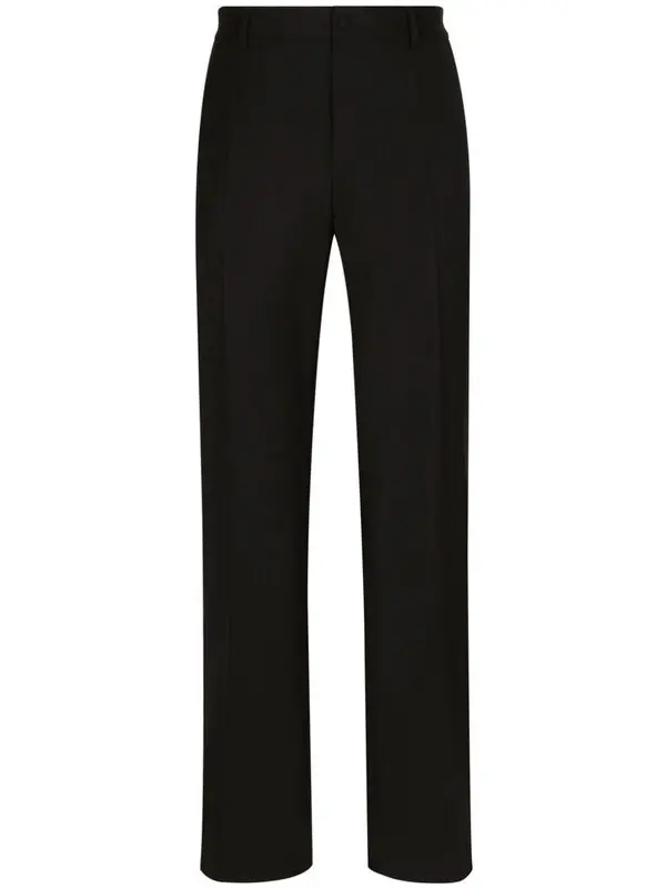 Dolce & Gabbana Straight-leg Wool Trousers - Black