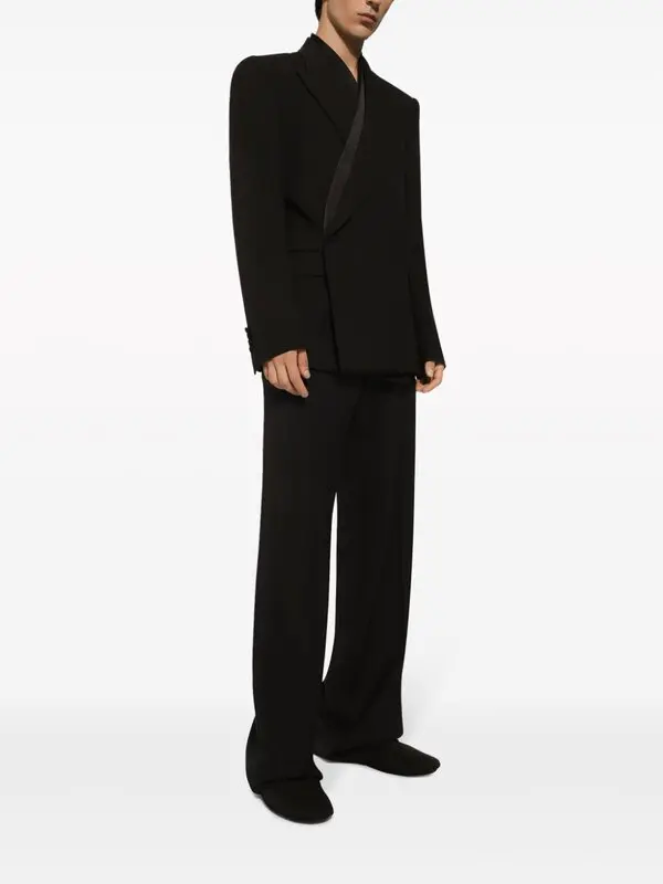 Dolce & Gabbana Straight-leg Wool Trousers - Black