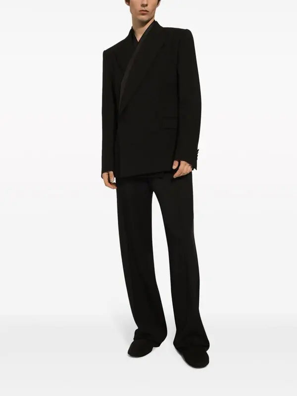 Dolce & Gabbana Straight-leg Wool Trousers - Black