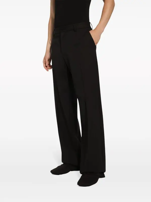 Dolce & Gabbana Straight-leg Wool Trousers - Black