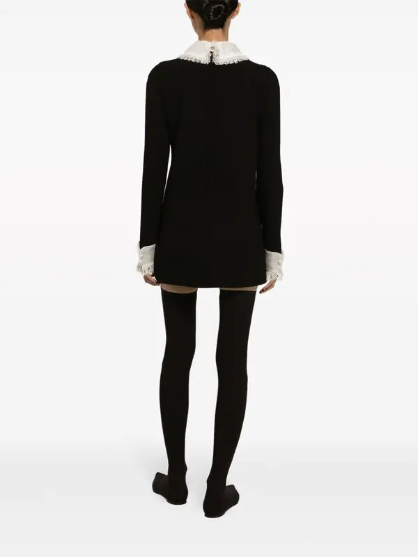 Dolce & Gabbana Bib-collar Virgin Wool-blend Minidress