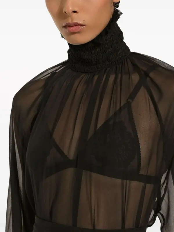Dolce & Gabbana High-neck Silk Blouse
