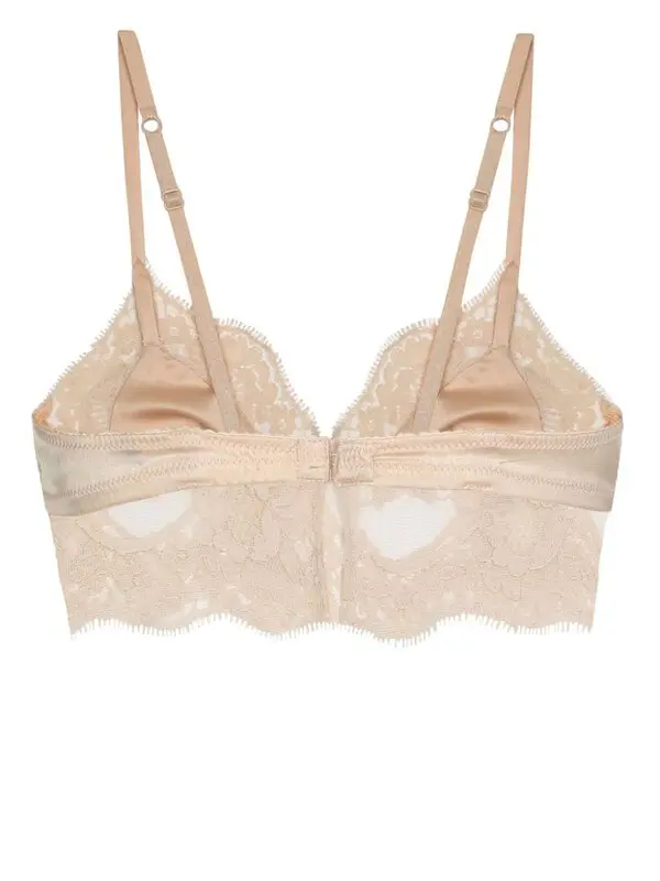 Dolce & Gabbana Lace-trim Satin Bralette - Neutrals