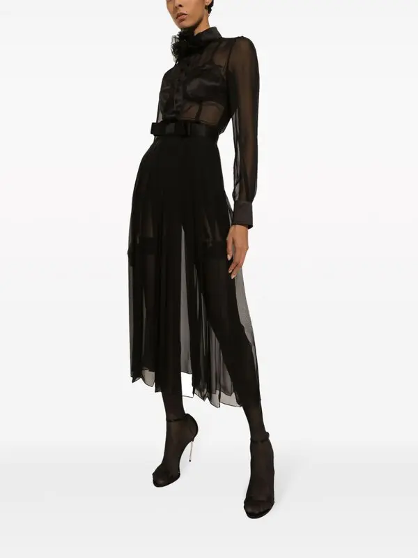 Dolce & Gabbana Floral-appliqué Silk-blend Dress