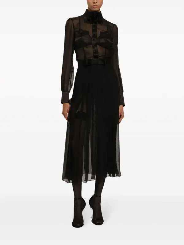 Dolce & Gabbana Floral-appliqué Silk-blend Dress