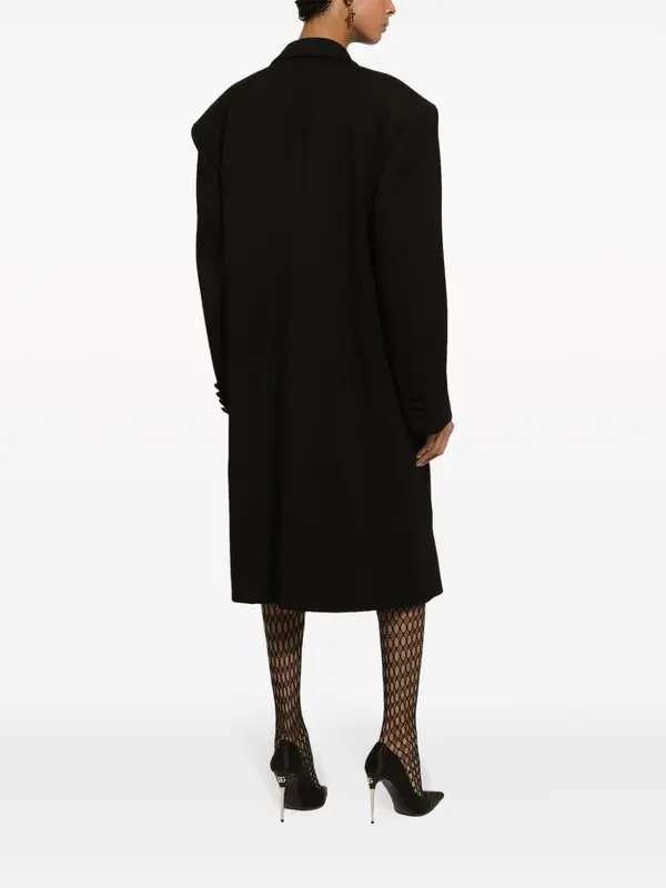Dolce & Gabbana Floral-appliqué Virgin Wool Coat