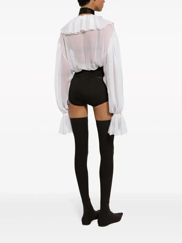 Dolce & Gabbana Ruffled-trim Cropped Blouse
