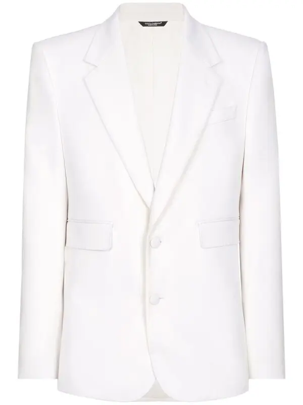 Dolce & Gabbana Single-breasted Wool Blazer - White