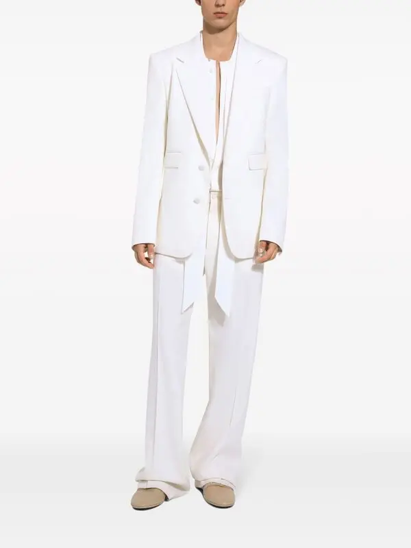 Dolce & Gabbana Single-breasted Wool Blazer - White