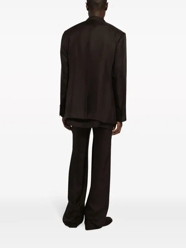 Dolce & Gabbana Double-breasted Silk Blazer - Brown