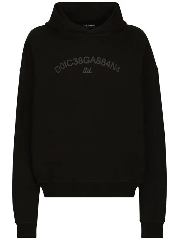 Dolce & Gabbana Logo-print Cotton Hoodie - Black