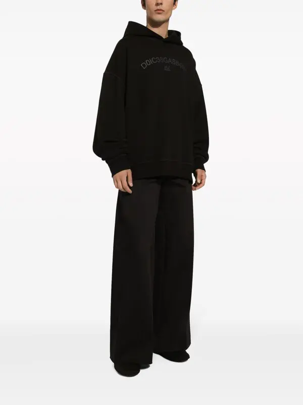 Dolce & Gabbana Logo-print Cotton Hoodie - Black
