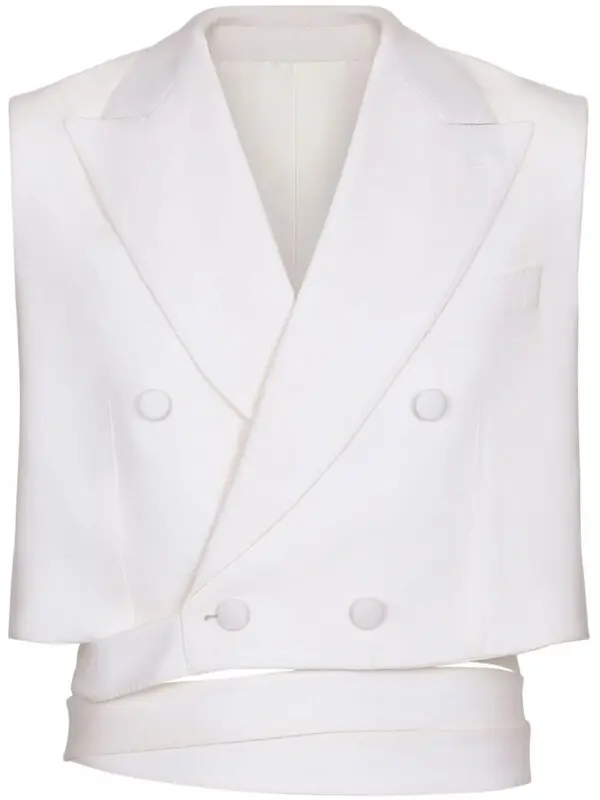 Dolce & Gabbana Double-breasted Wool Waistcoat - White