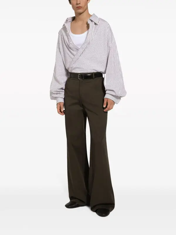 Dolce & Gabbana Oversized Striped Cotton-poplin Shirt - White