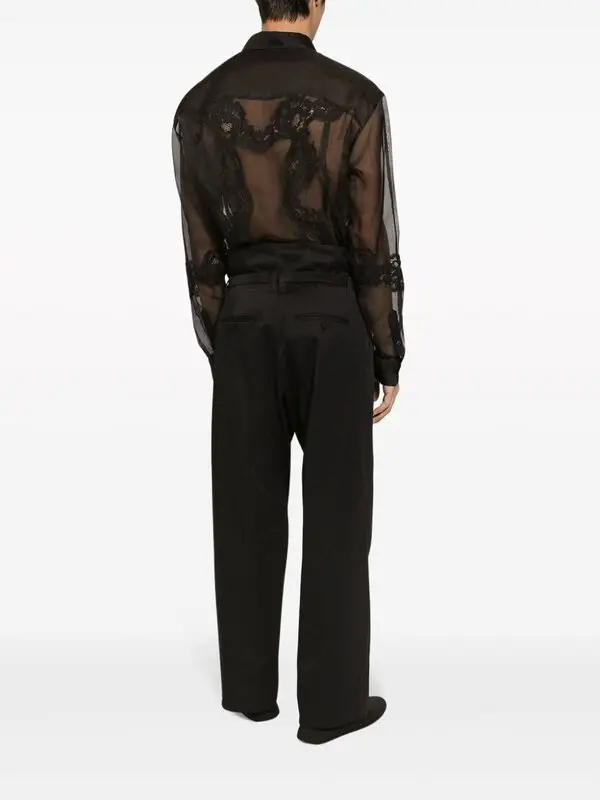 Dolce & Gabbana High-waisted Cotton Trousers - Black