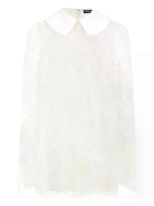 Dolce & Gabbana Satin-neck Lace Mini Dress - White