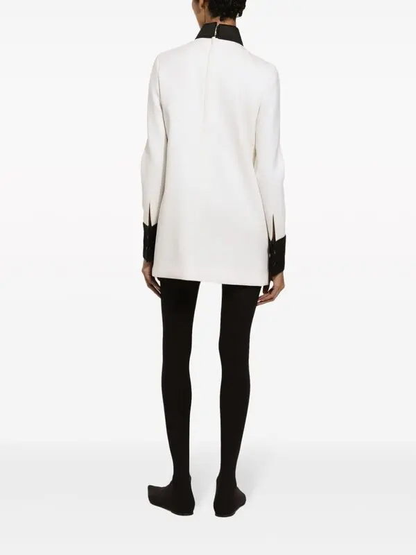Dolce & Gabbana Bow-applique Virgin Wool-blend Minidress