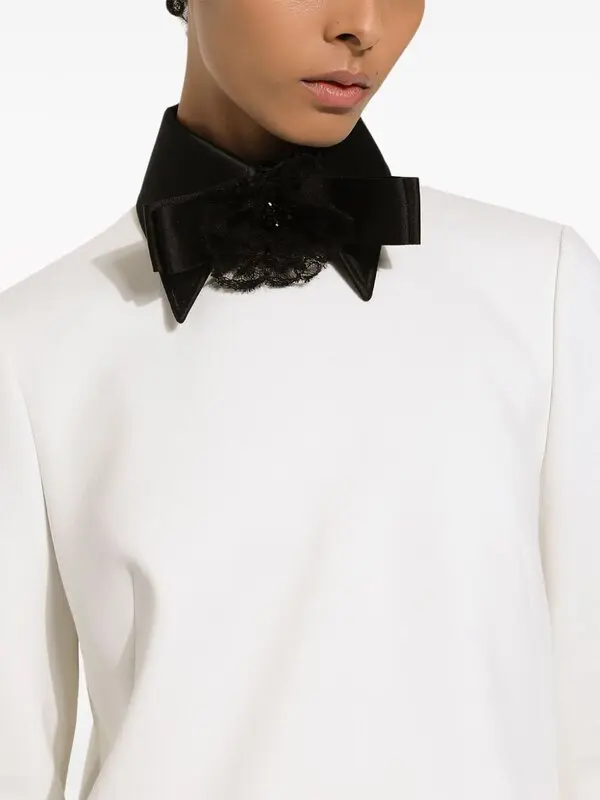 Dolce & Gabbana Bow-applique Virgin Wool-blend Minidress