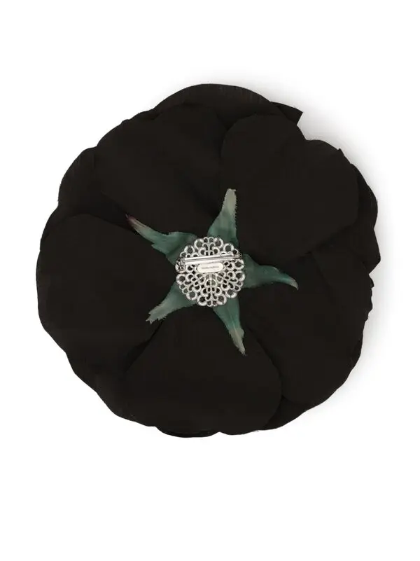 Dolce & Gabbana Floral Brooch - Black