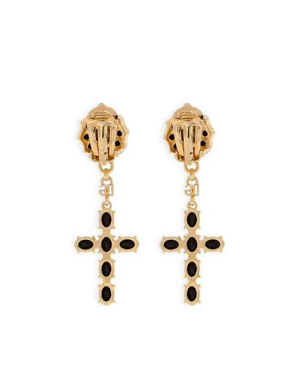Dolce & Gabbana Cross Pendant Clip-on Earrings - Gold
