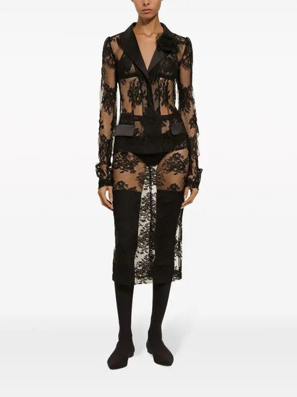Dolce & Gabbana Sheer Chantilly Lace Blazer
