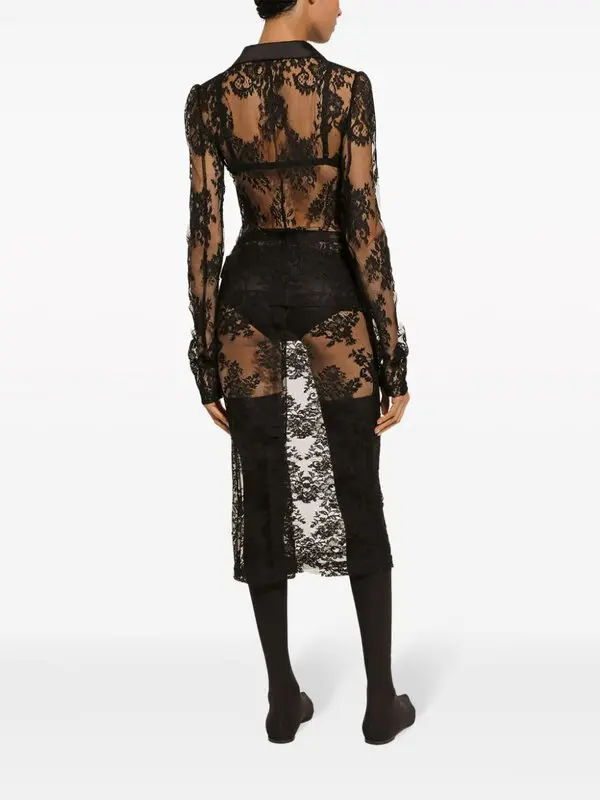 Dolce & Gabbana Sheer Chantilly Lace Blazer