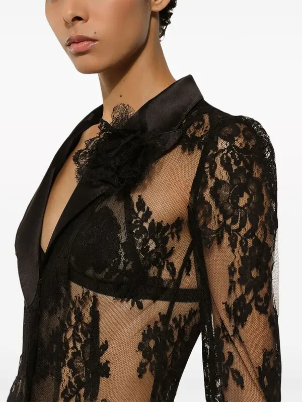 Dolce & Gabbana Sheer Chantilly Lace Blazer