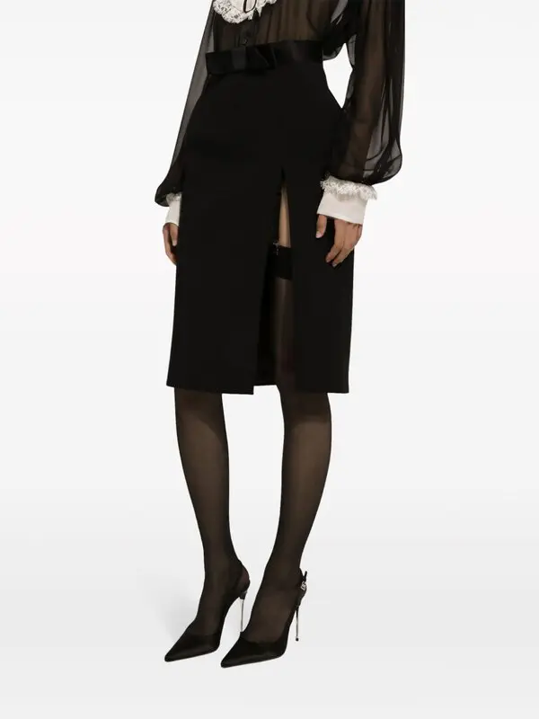 Dolce & Gabbana Bow-detail Skirt - Black