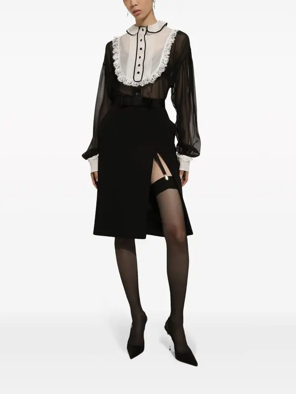 Dolce & Gabbana Bib-collar Silk-blend Shirt