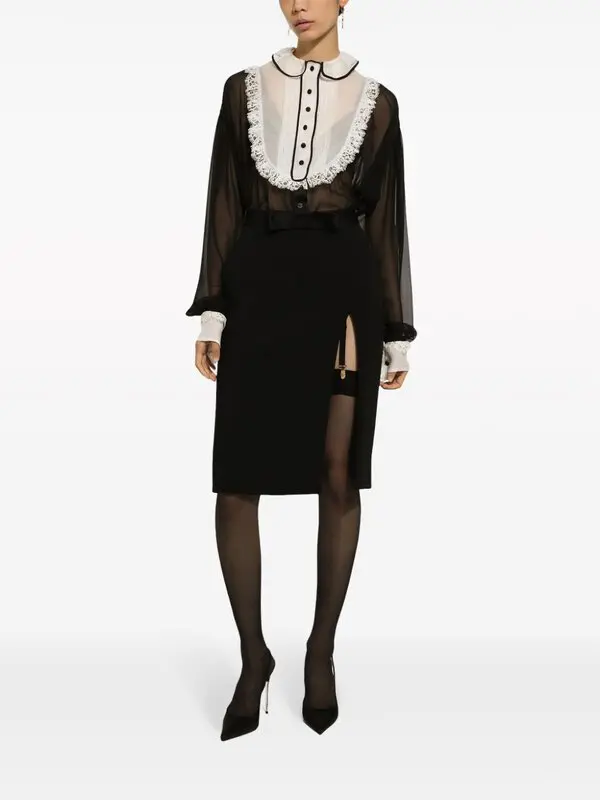 Dolce & Gabbana Bib-collar Silk-blend Shirt
