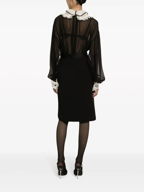 Dolce & Gabbana Bib-collar Silk-blend Shirt
