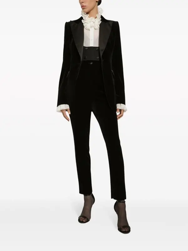 Dolce & Gabbana Ruffled Silk-blend Shirt - White