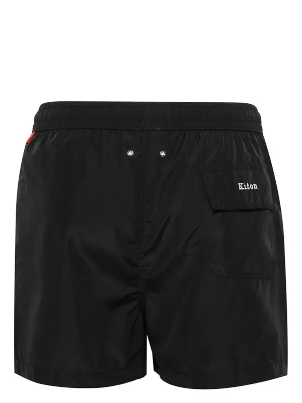 Kiton Logo Embroidered Swim Shorts