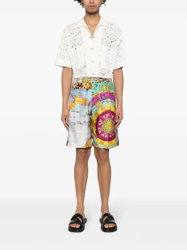 Moschino Graphic-print Silk Shorts