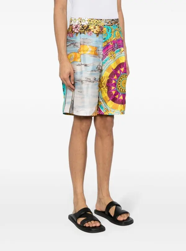 Moschino Graphic-print Silk Shorts
