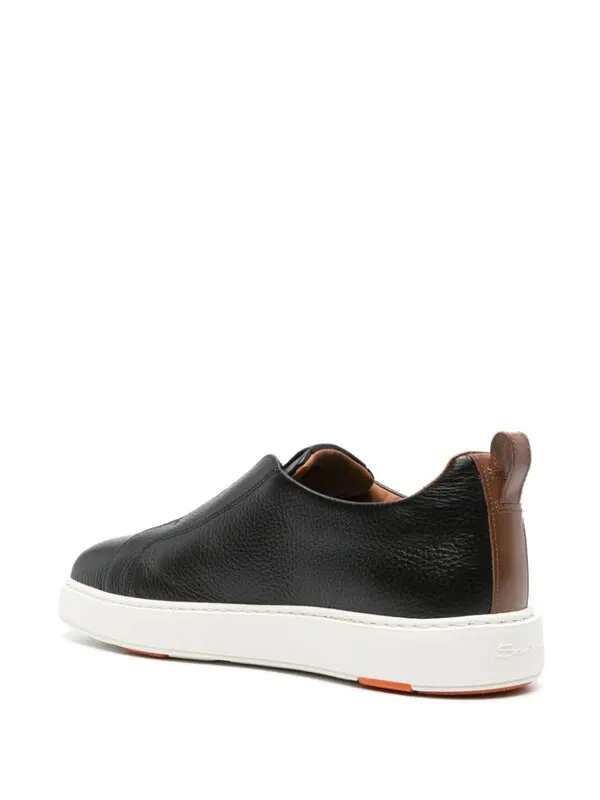 Santoni Leather Slip-on Sneakers