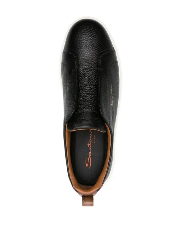 Santoni Leather Slip-on Sneakers