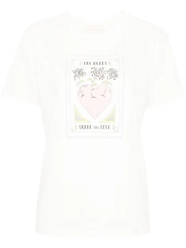 TWINSET Illustration-print Cotton T-shirt - White