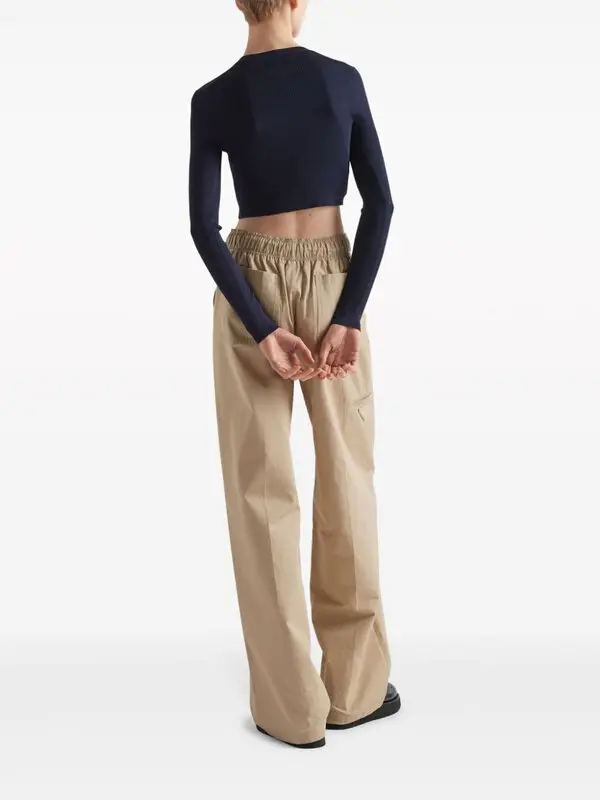 Prada Intarsia-knitted Logo Top - Blue