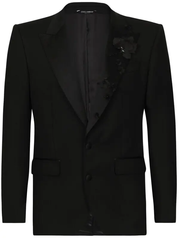 Dolce & Gabbana Floral-appliqué Single-breasted Suit
