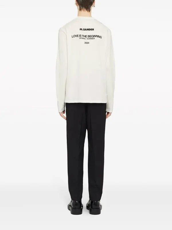 JIL SANDER Logo-print Long-sleeve T-shirt - White