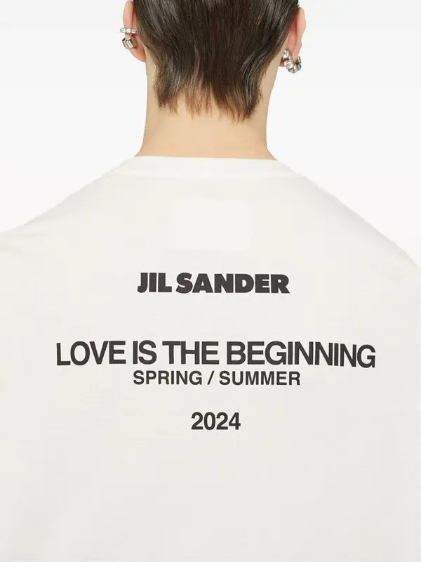 JIL SANDER Logo-print Long-sleeve T-shirt - White