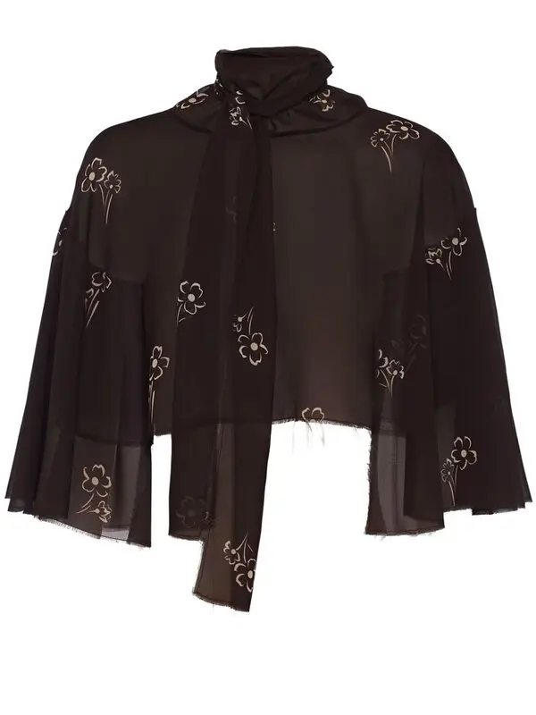 Prada Floral-print Cape - Red