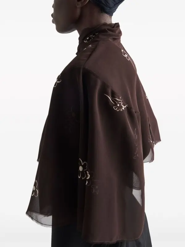Prada Floral-print Cape - Red