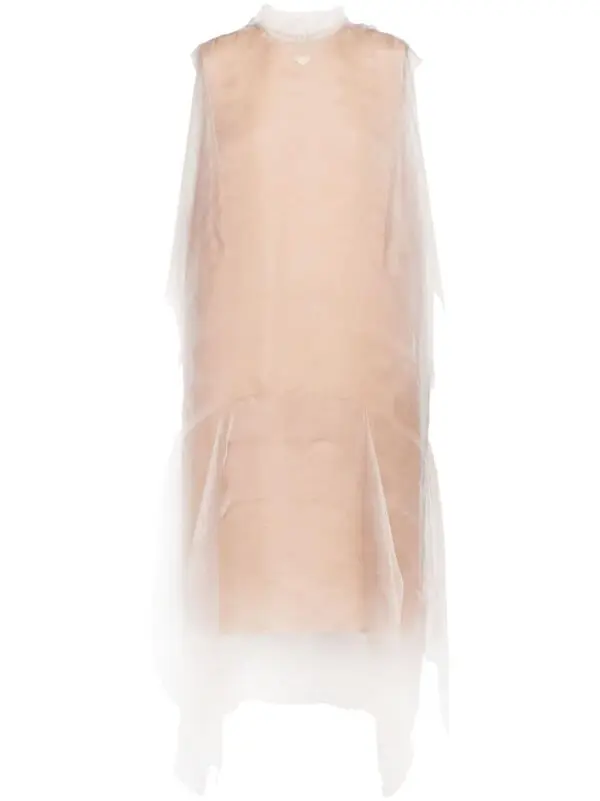 Prada Technical Voile Dress - Neutrals